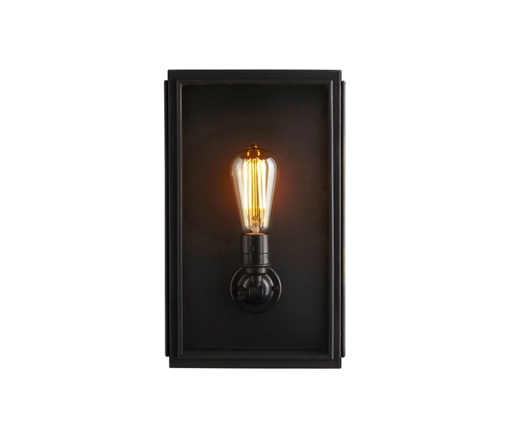 BOX WALL LIGHT, EXT GLASS, MEDIUM, WEATHERED BRASS, CLEAR - Wall lights ...