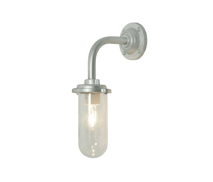 BRACKET LIGHT, 60W, ROUND BACK PLATE, GALVANISED, CLEAR - Wall lights ...