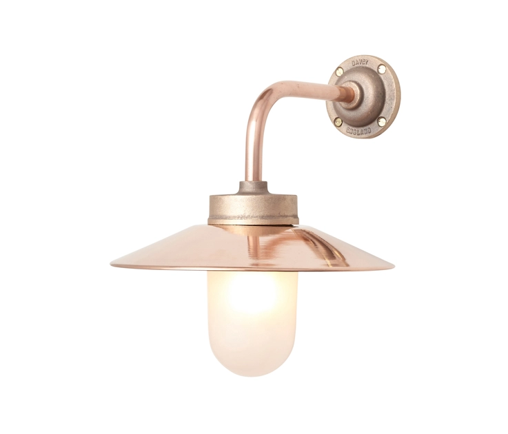 EXTERIOR BRACKET LIGHT, RIGHT ANGLE, ROUND 7680, BRONZE & FROSTED GLASS ...