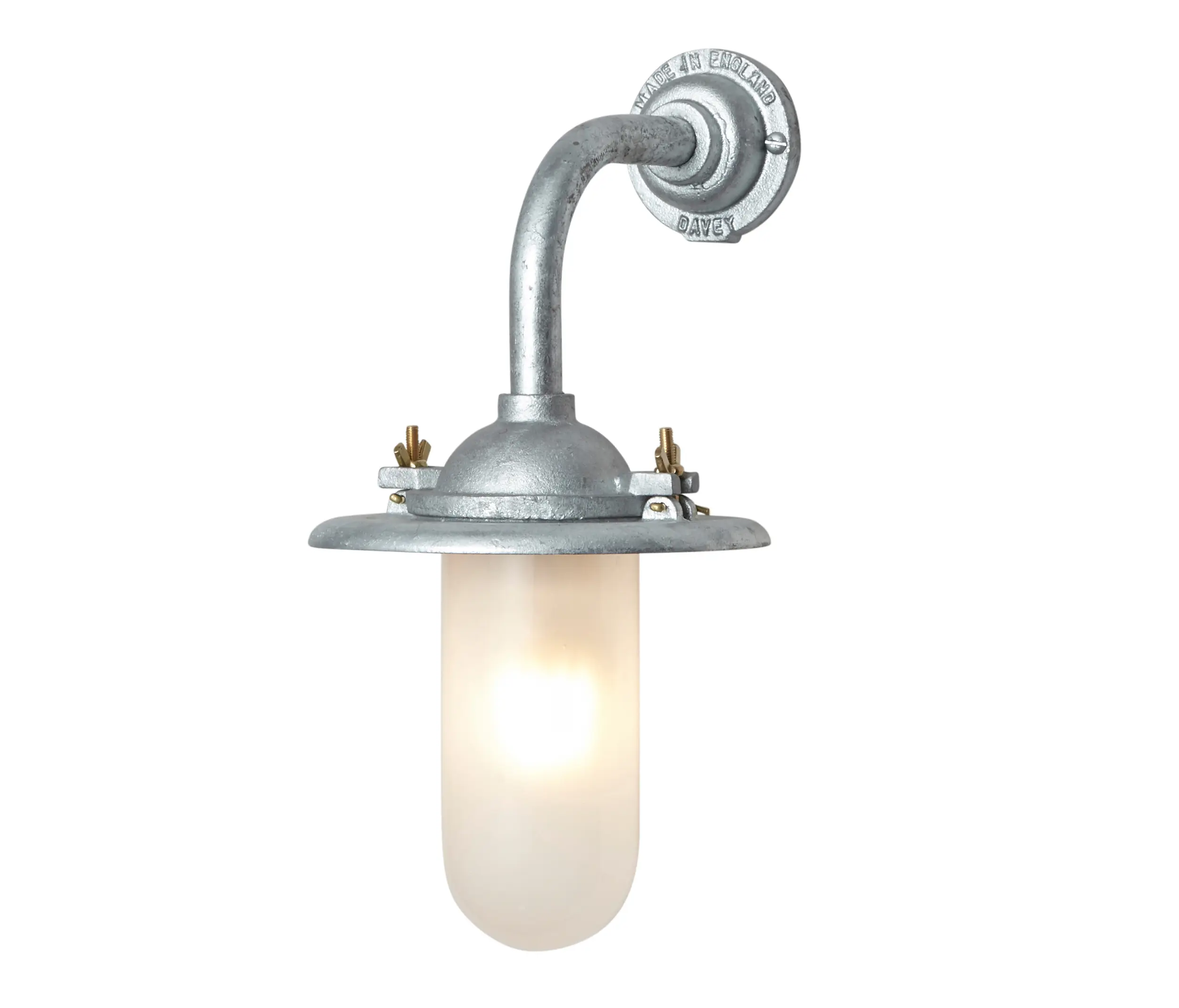 EXTERIOR BRACKET LIGHT, REF, R/ANGLE, ROUND, GALVANISED, CLEAR - Wall ...