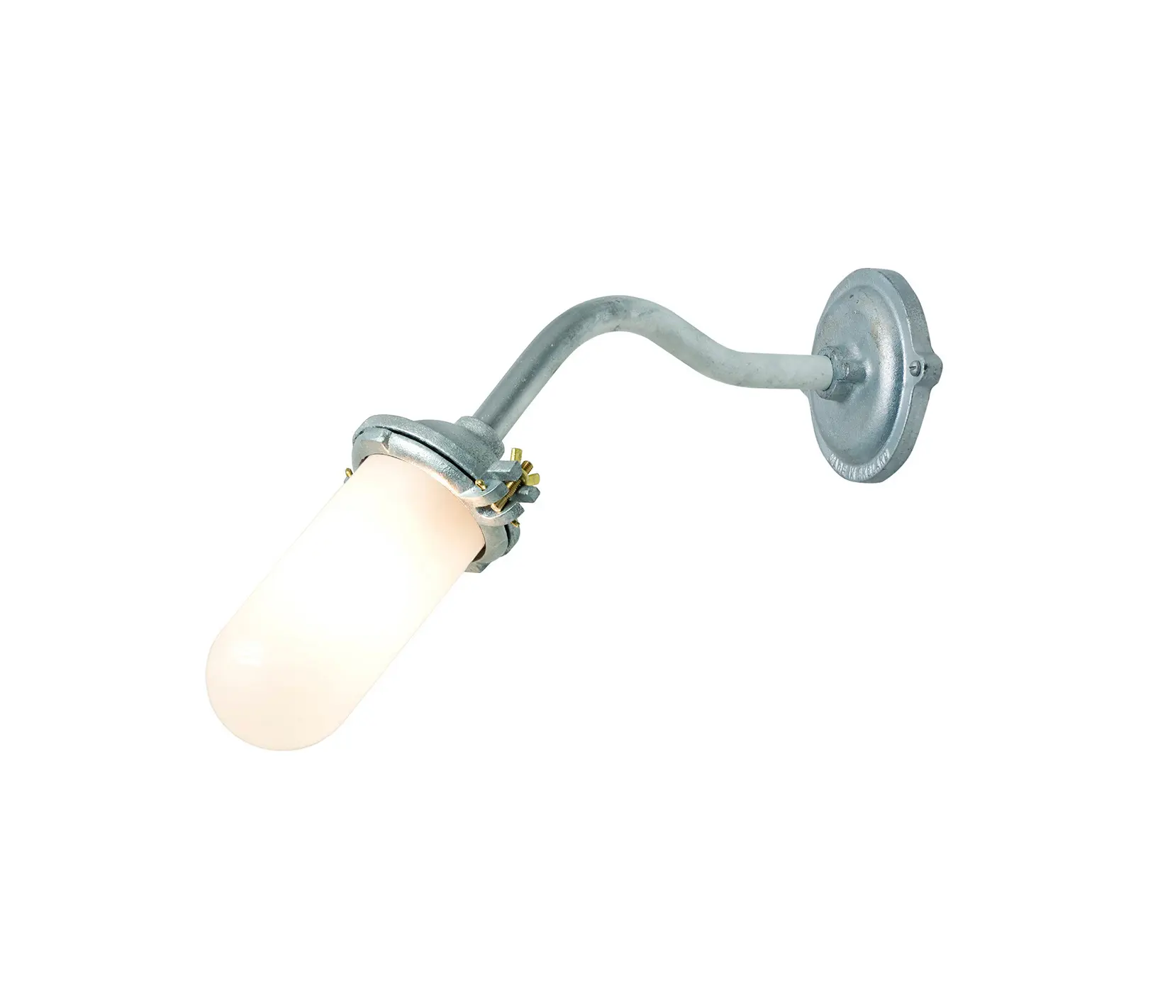 EXTERIOR BRACKET LIGHT, NO REF, CANTED, ROUND, GALVANISED, FROSTED ...