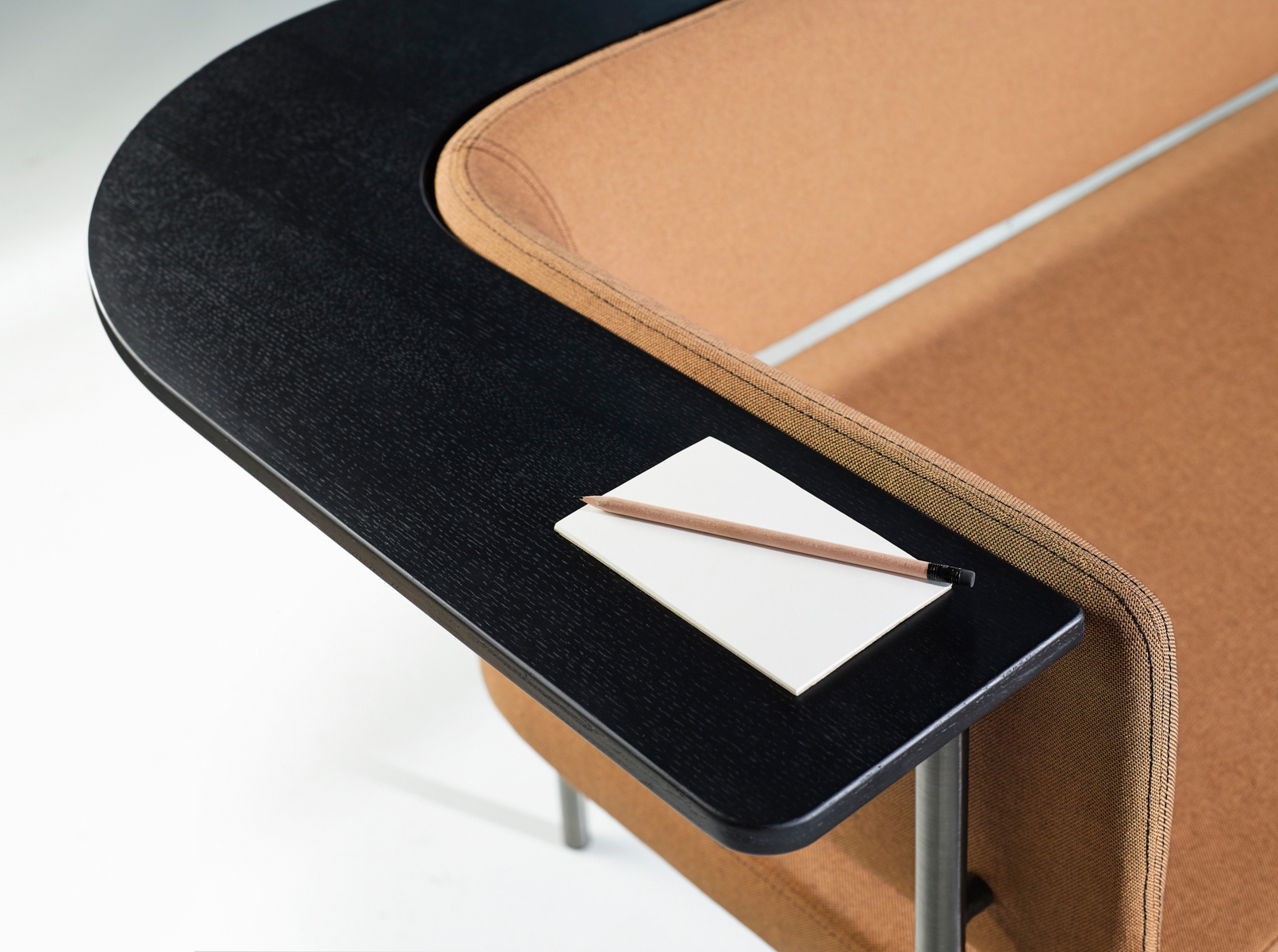 CRESCENT, HIGH-BACK SEAT WITH FLOATING TABLE - Benches from Derlot ...