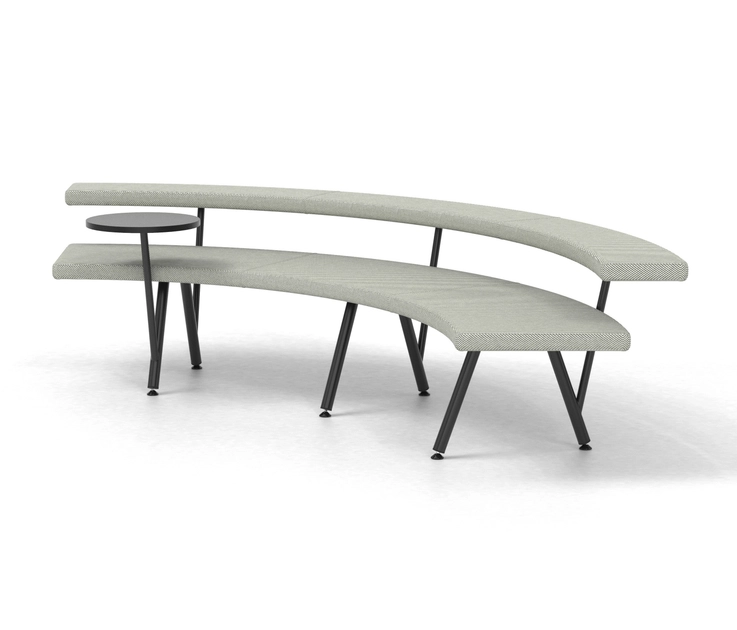 AUTOBAHN, 90˚ CURVED SEAT WITH FLOATING TABLE - Benches from Derlot ...