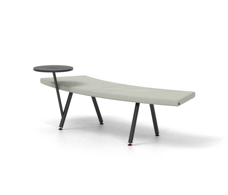 AUTOBAHN, 45˚ CURVED SEAT WITH FLOATING TABLE - Benches from Derlot ...