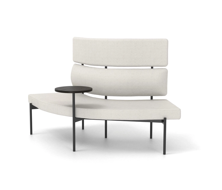 CRESCENT, 72˚ HIGH-BACK CURVED BENCH WITH FLOATING TABLE – Panche di ...
