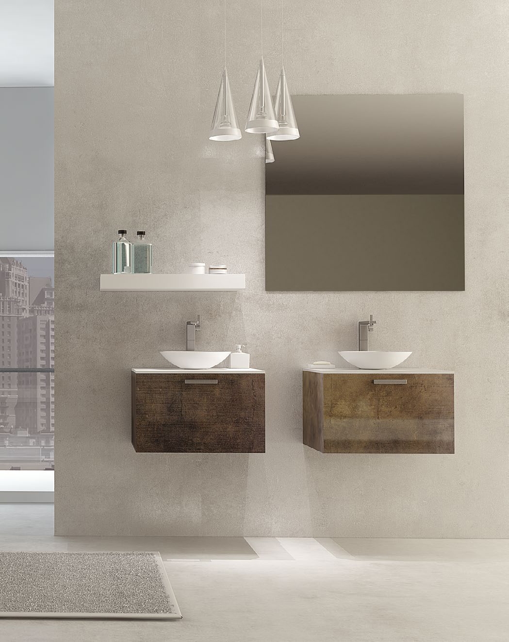 VANITY 1200 DOUBLE DRAWER VANITY UNIT WITH HANDLELESS - Vanity units ...