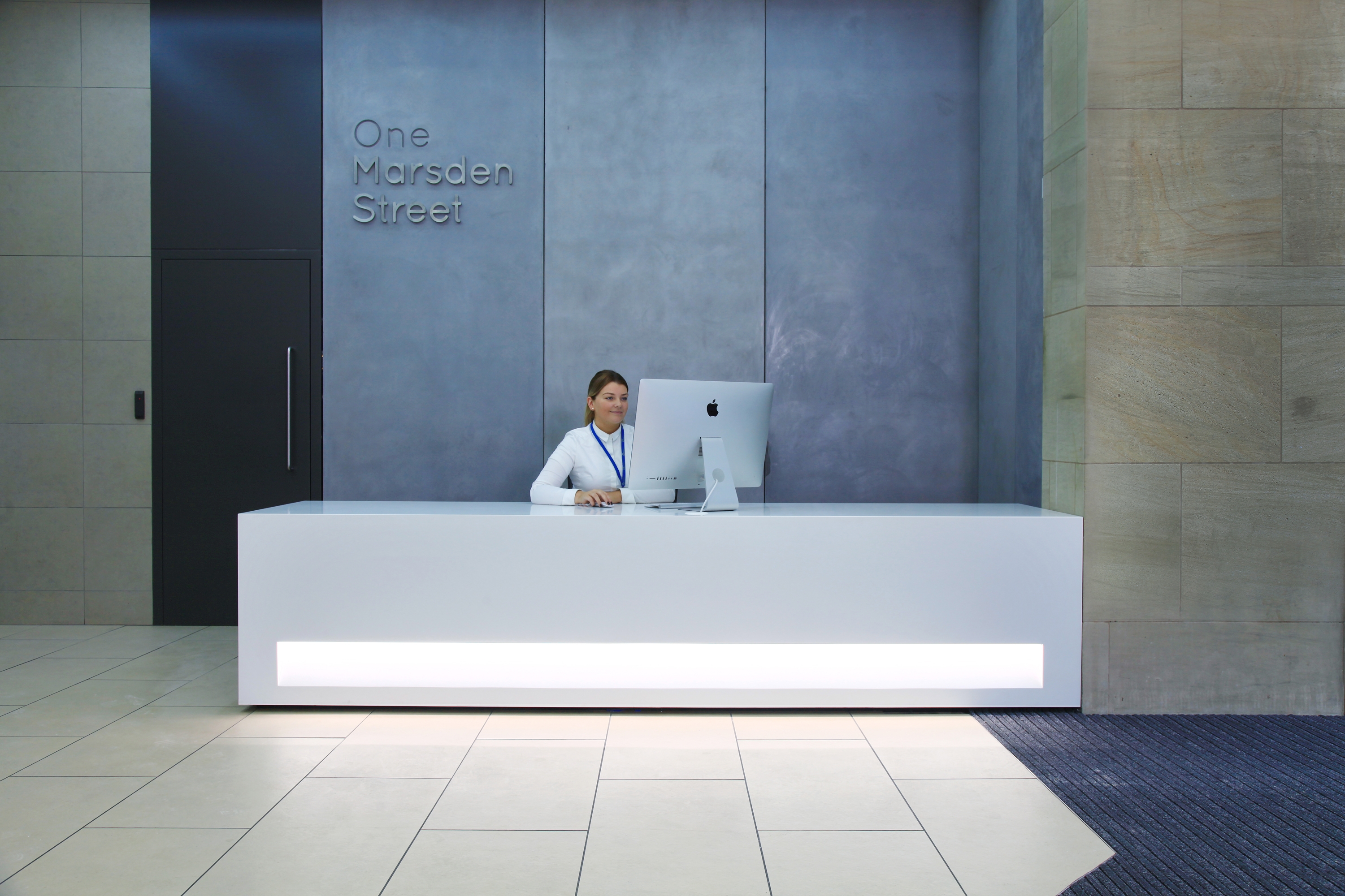 BLOK RECEPTION DESK IN HOT ROLLED STEEL CONFIGURATION 3 - Counters from ...