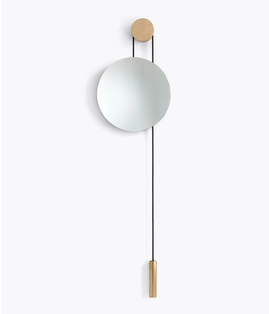 RISE AND SHINE WALL MIRROR | NATURAL OAK W. BRASS WEIGHT - Mirrors from ...