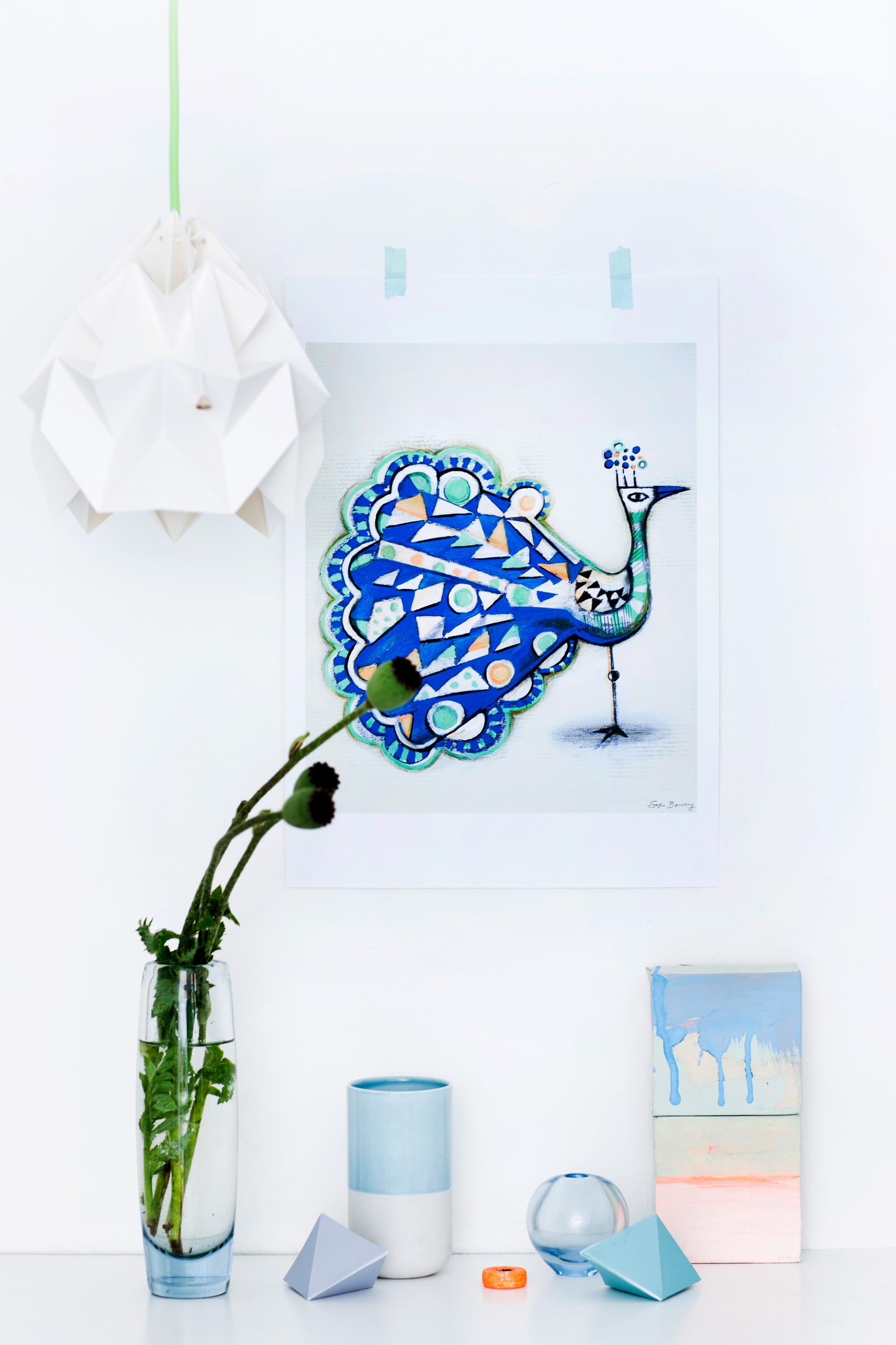 MOTH LAMP - WHITE/MINT - Suspended lights from Studio Snowpuppe ...
