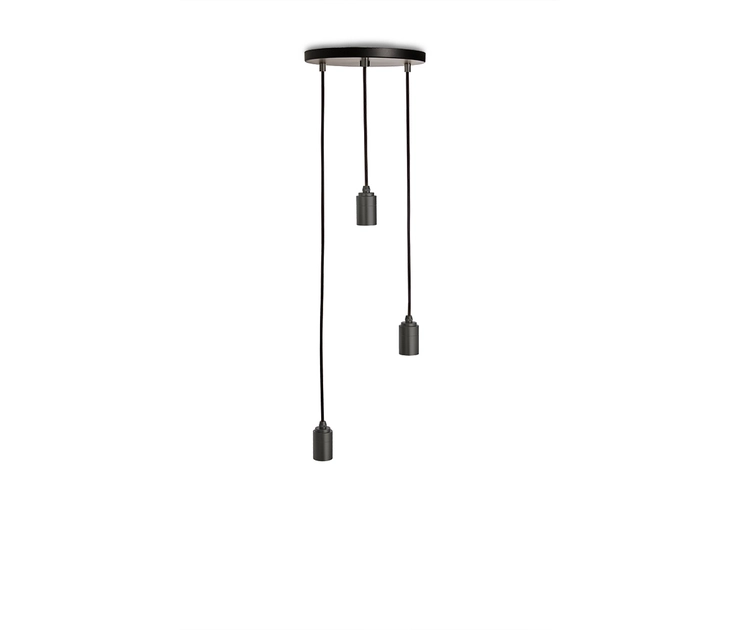 GRAPHITE TRIPLE PENDANT BLACK CANOPY - Suspended lights from Tala ...