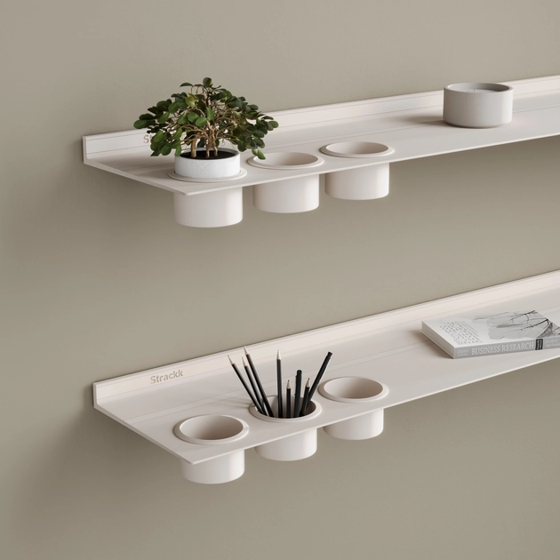 WALL SHELF WITH CUPS | OFF-WHITE RAL9010 – Étagères de Strackk | Architonic