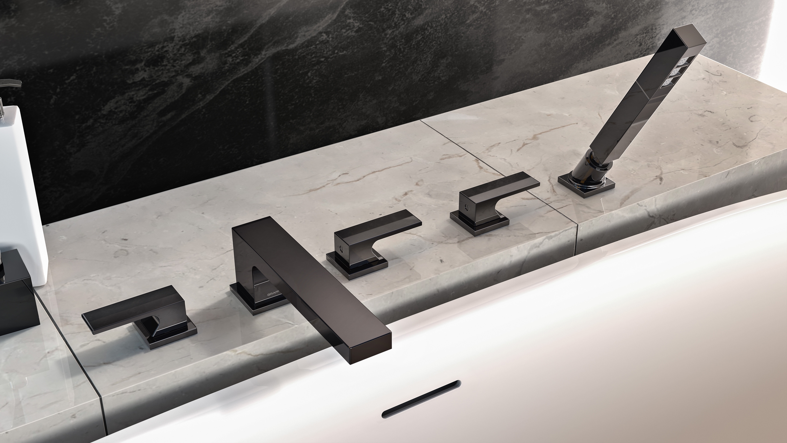 INCANTO - DECK-MOUNTED BATHTUB MIXER - Wash basin taps from Graff ...