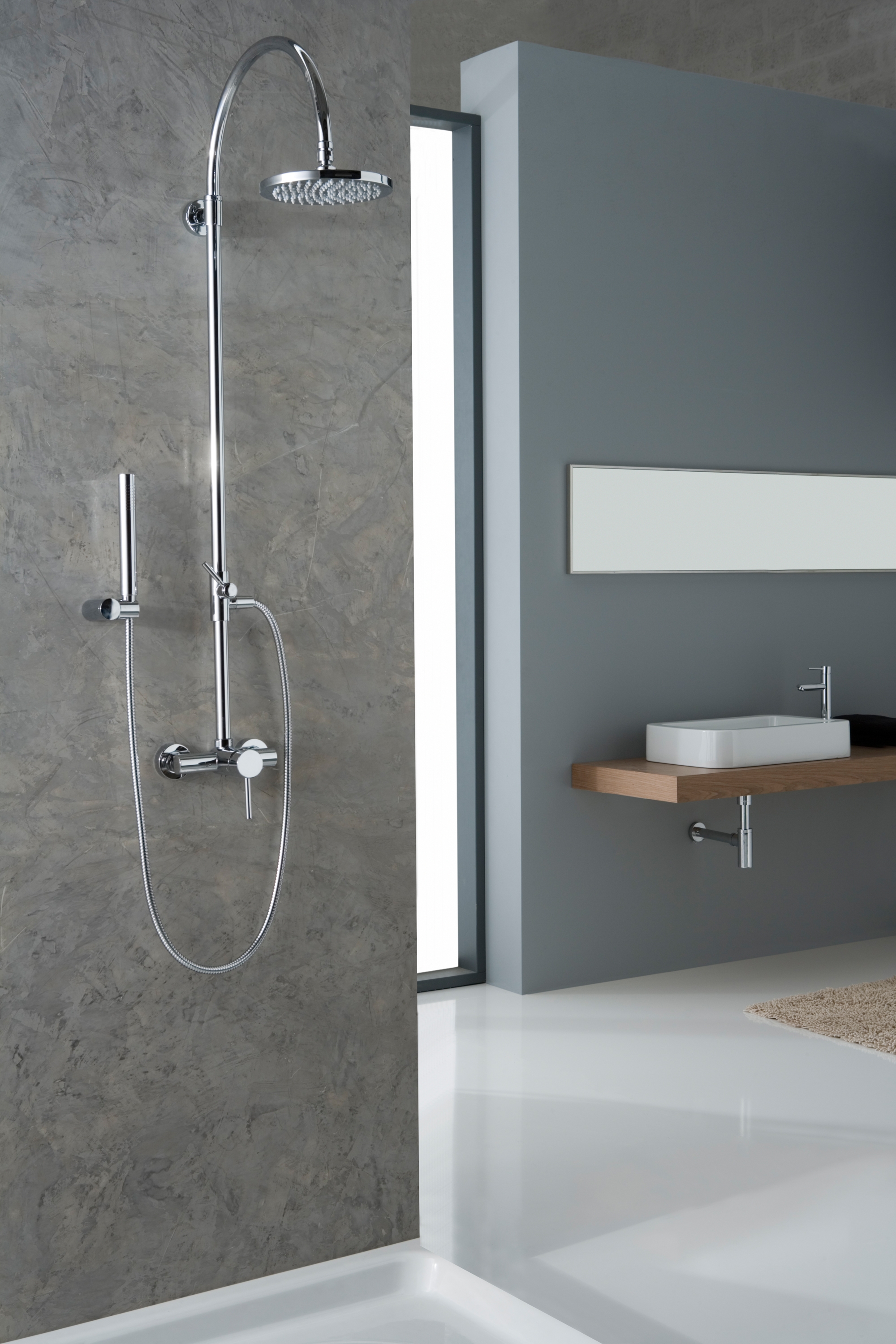 M.E. 25 - SHOWER HEAD 3-FUNCTION WITH SHOWER ARM - COMPLETE SET ...
