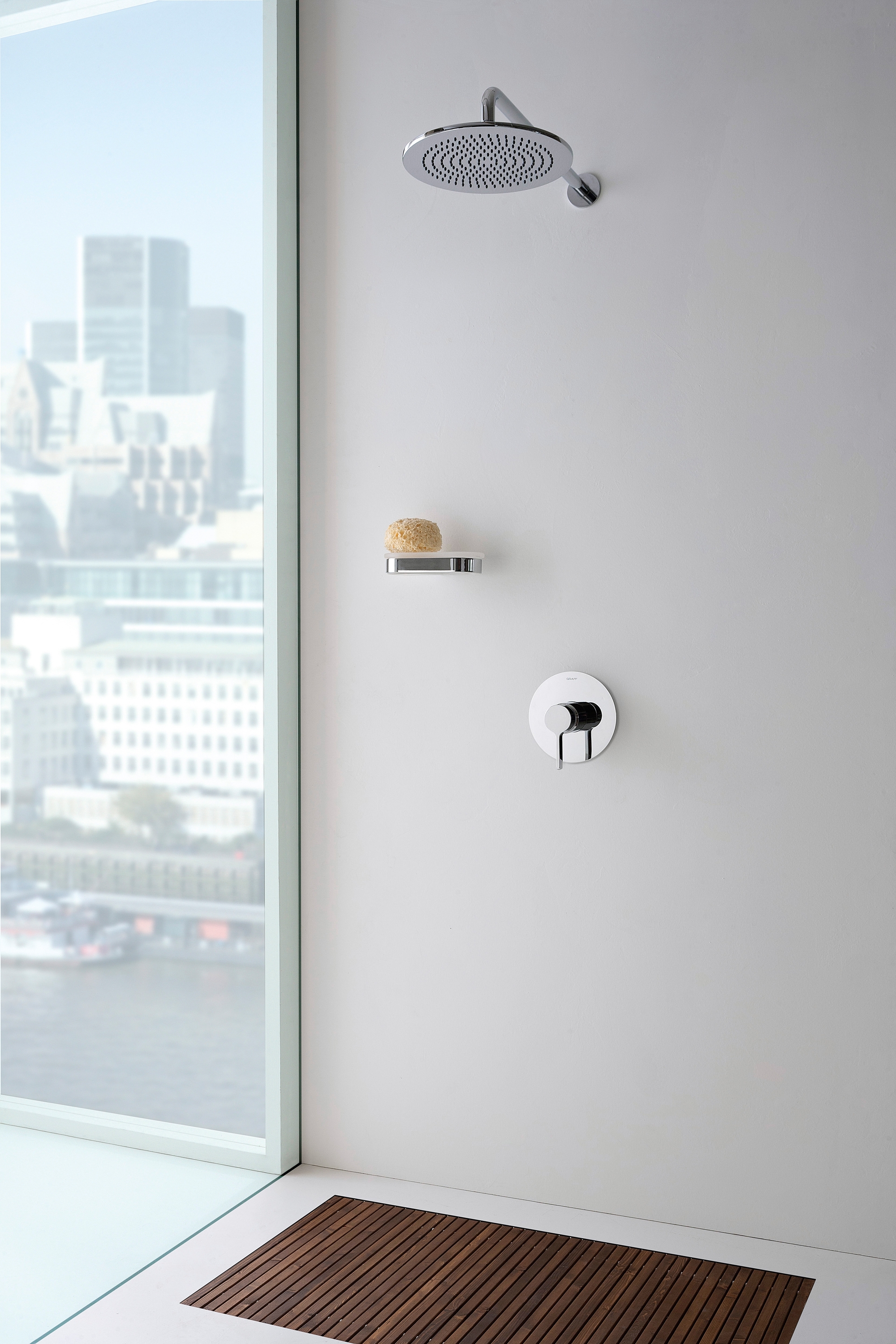 TERRA - WALL-MOUNTED BASIN MIXER WITH 19CM SPOUT - EXPOSED PARTS ...