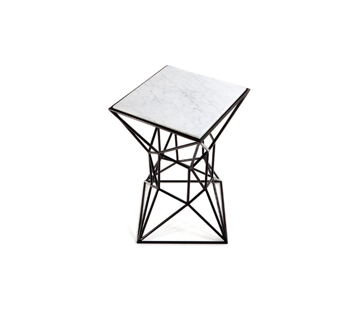 ARCHIMEDES SMALL SIDE TABLE IN STEEL W| MARBLE INLAY - Side tables from ...