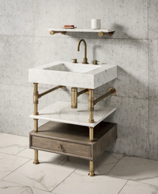 TERRA BATH VANITY WITH STORAGE, 24"W - Wash basins from Stone Forest ...