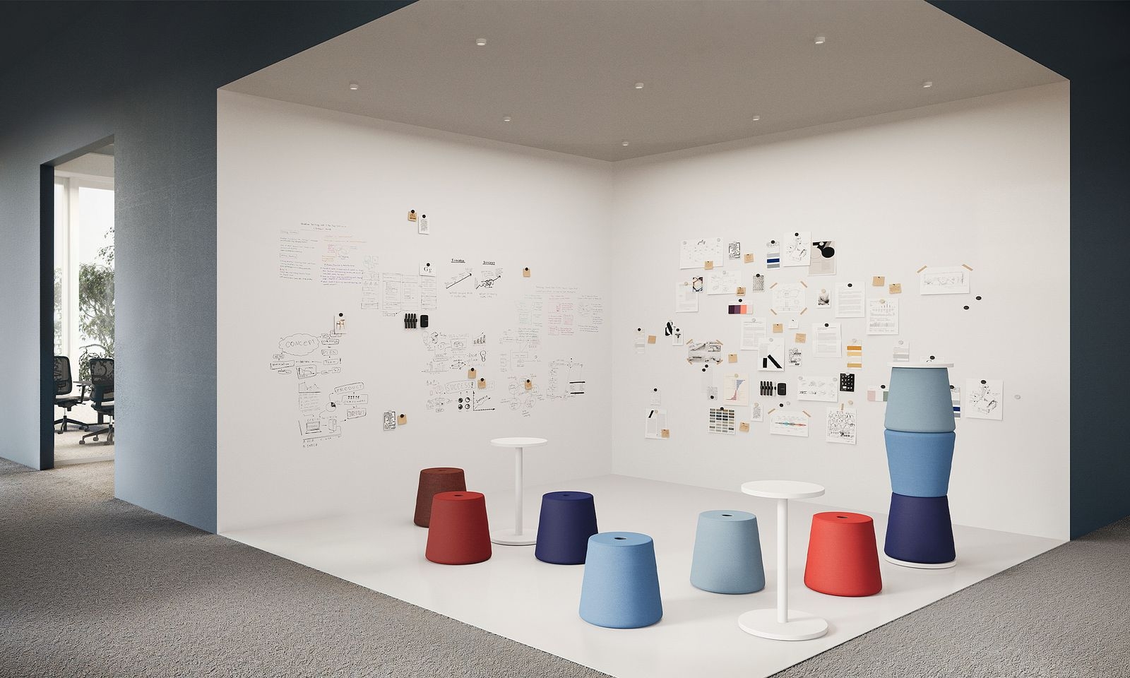 VERSI SET OF POUFFES WITH TABLE - Poufs from Nowy Styl | Architonic