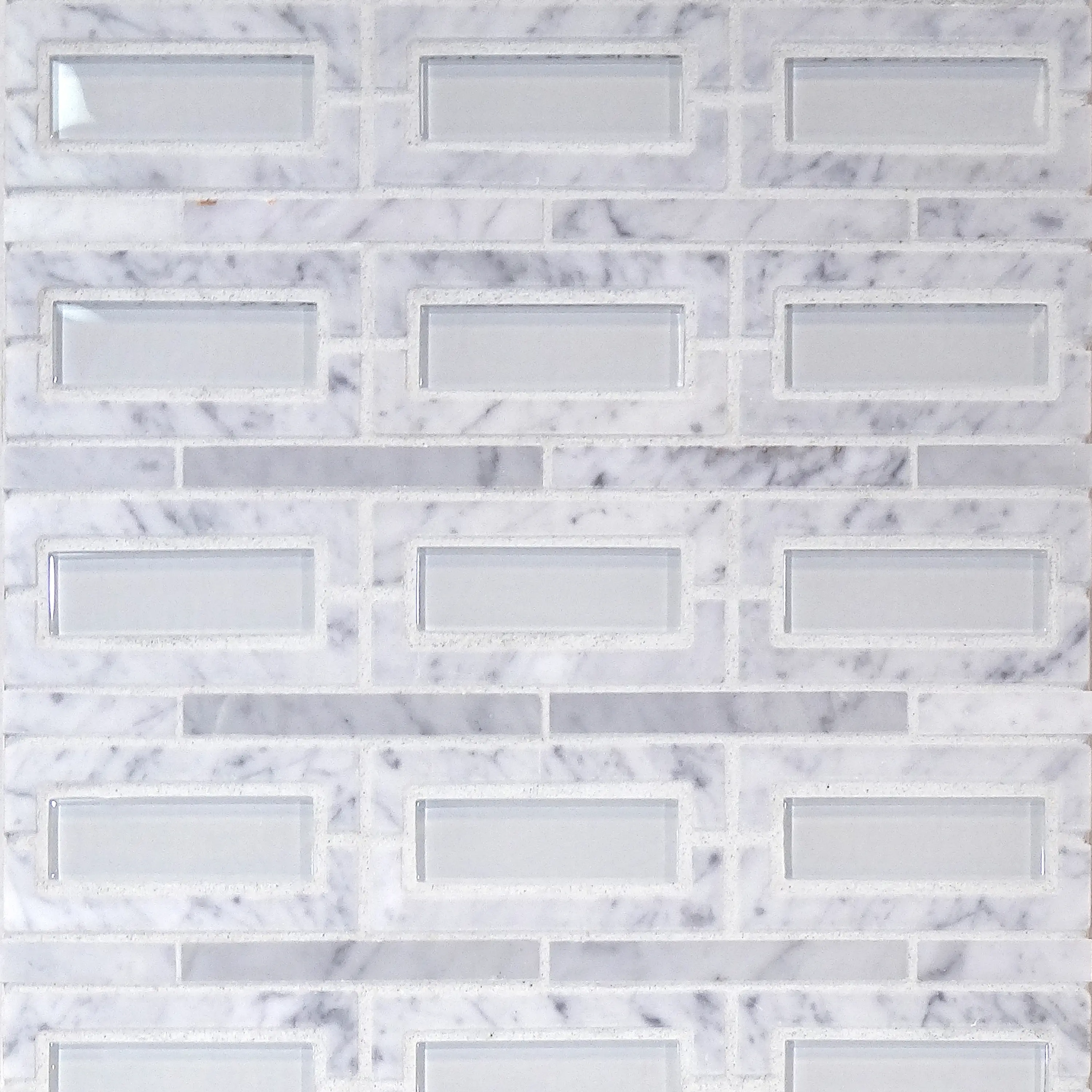 THE TILE DISTRICT | PENINSULA-RECTANGLE CARRARA MARBLE WITH SUPER WHITE ...