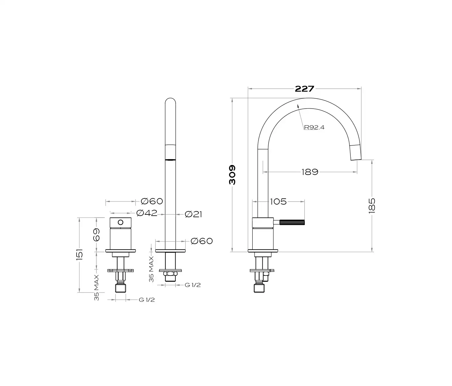 STUDIO 316 | DECK MOUNTED 2 HOLE BASIN MIXER WITHOUT WASTE BRUSHED ...