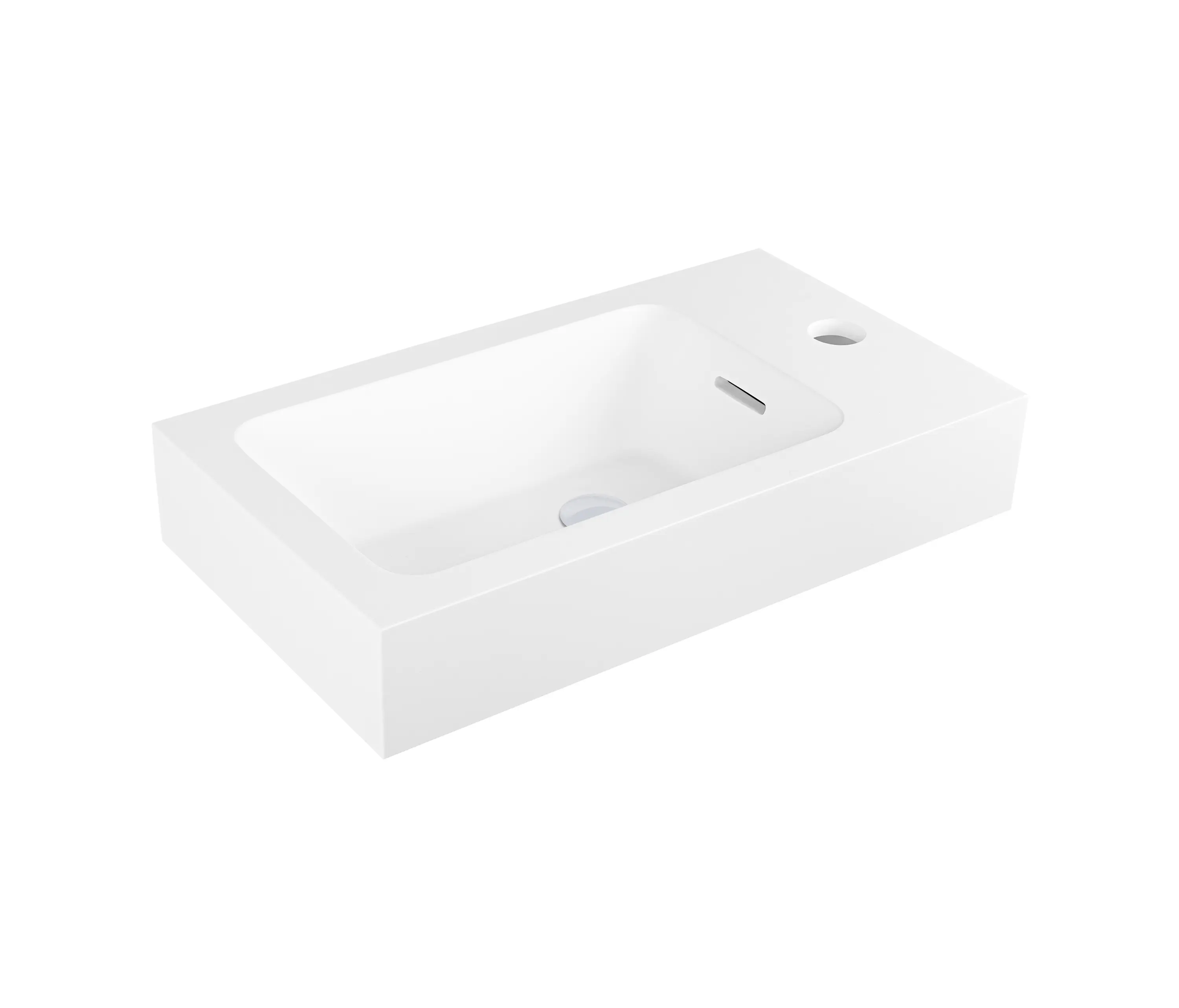 STUDIO 316 | INTEGRATED 1 HOLE WASH BASIN 450X250 MM MATT WHITE ...