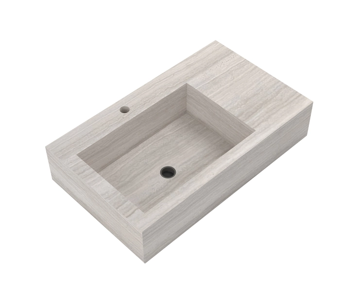 ST.MORITZ WALL MOUNTED OR COUNTERTOP WASH BASIN LEFT HAND BOWL - Wash basins from BAGNODESIGN ...