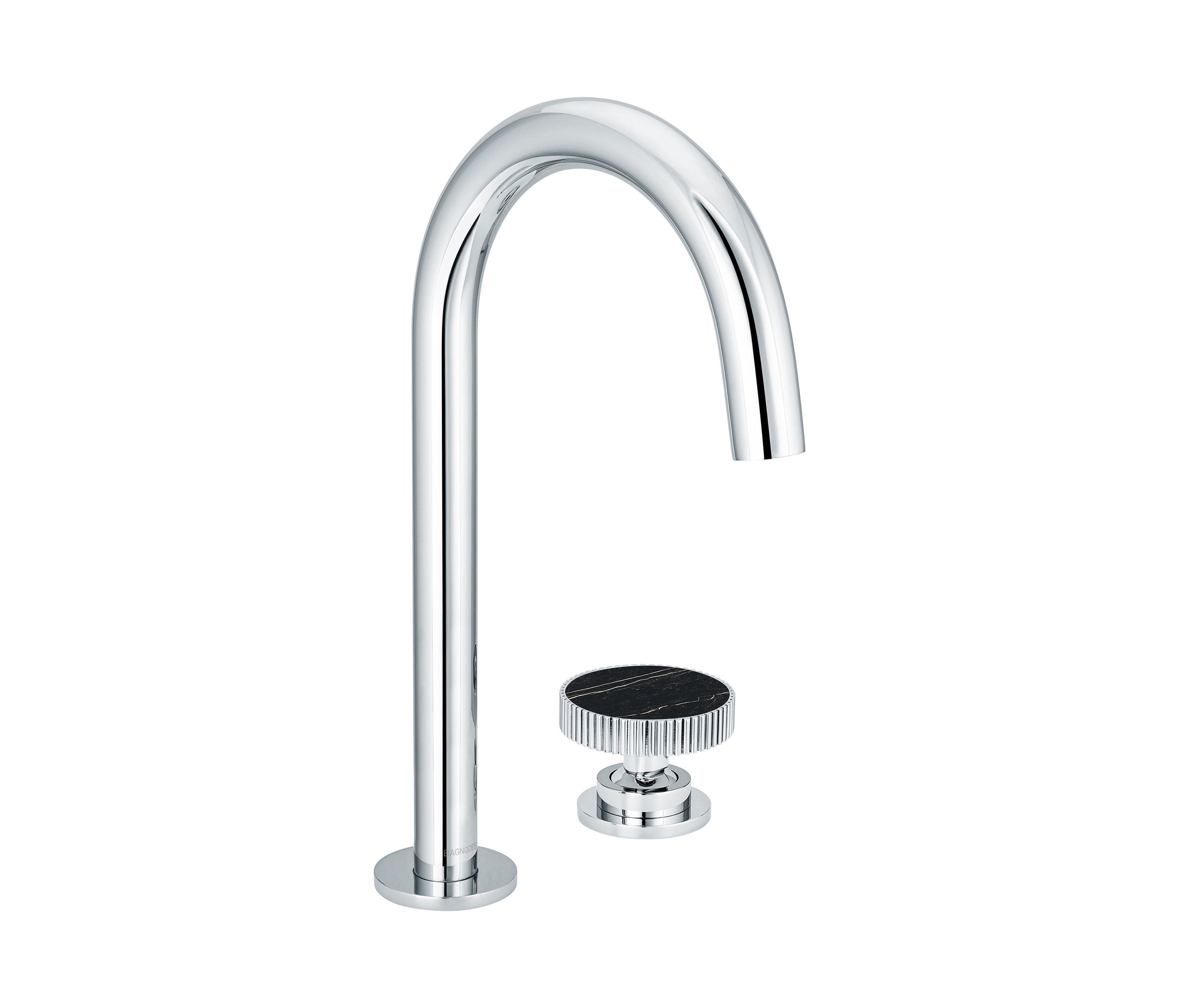 CHIASSO | DECK MOUNTED 2 HOLE BASIN MIXER WITH PORCELAIN HANDLE INSERT ...