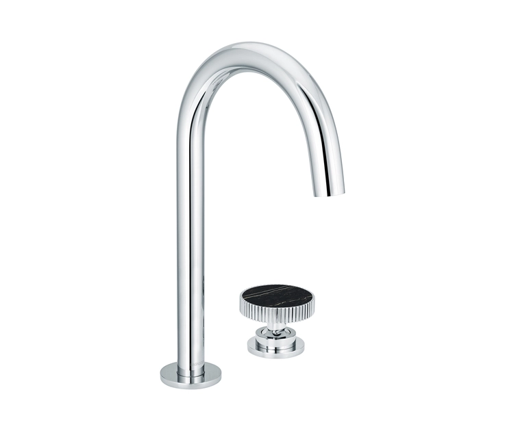 CHIASSO | DECK MOUNTED 2 HOLE BASIN MIXER WITH PORCELAIN HANDLE INSERT ...