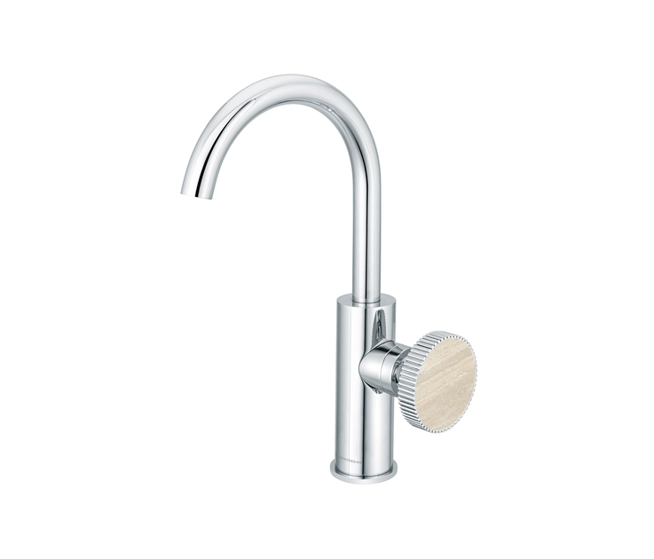 CHIASSO | DECK MOUNTED MONO BASIN MIXER WITH PORCELAIN HANDLE INSERT ...