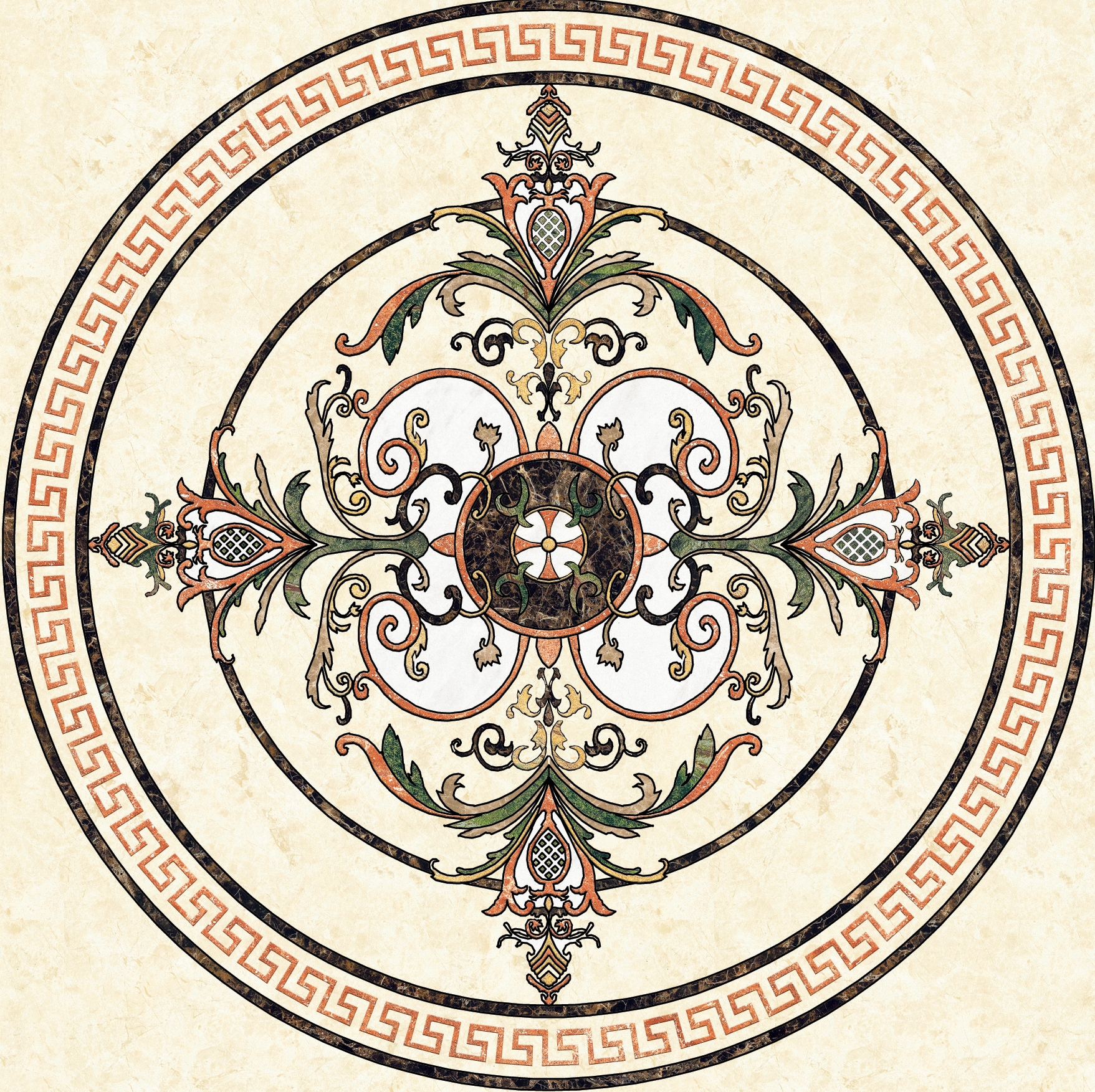 MEDALLION ROUND | PH028 - Natural stone rosones from Gani Marble Tiles ...