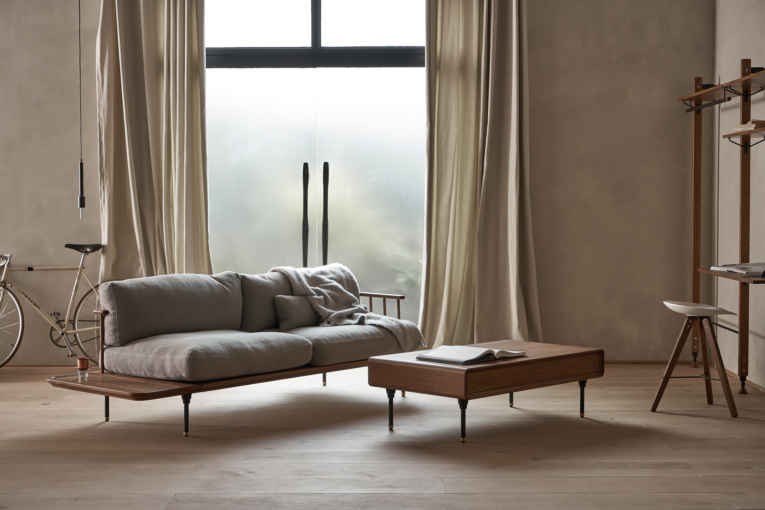 DISTRIKT CHAISE TWO-SEATER SOFA IN SOLID SMOKED OAK - Sofas von ...