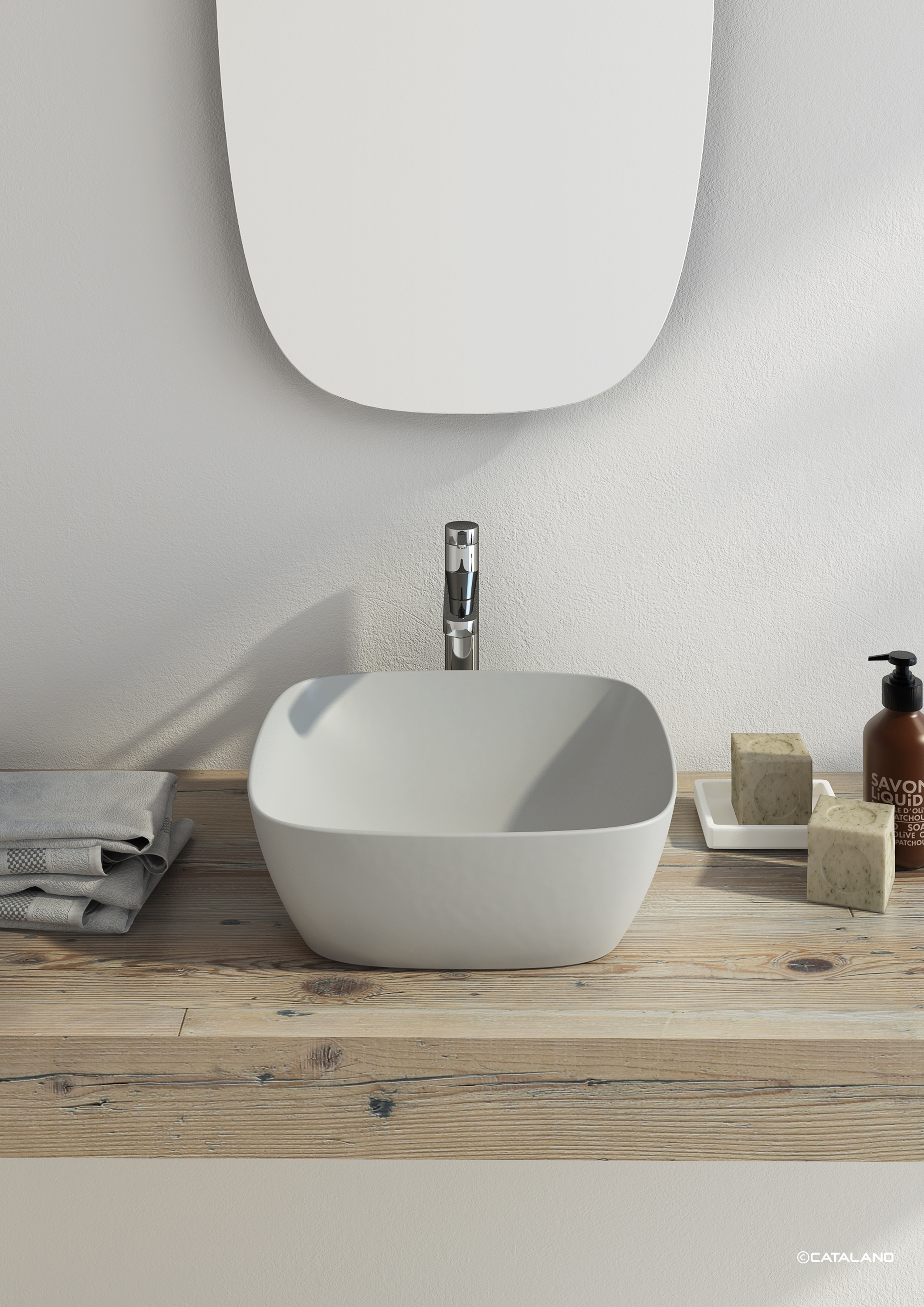 GREEN LUX 40X40 SATIN BLACK - Wash basins from Ceramica Catalano ...